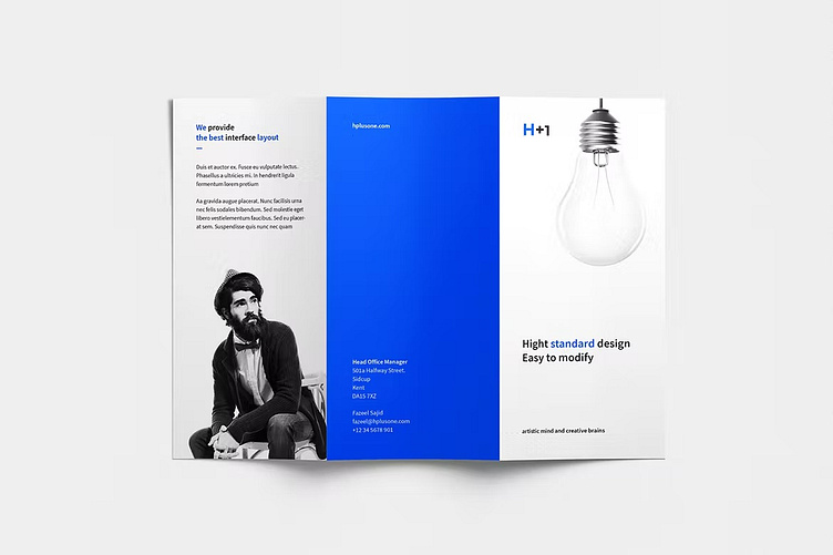 H+1 Trifold Brochure by InDesign Essence on Dribbble
