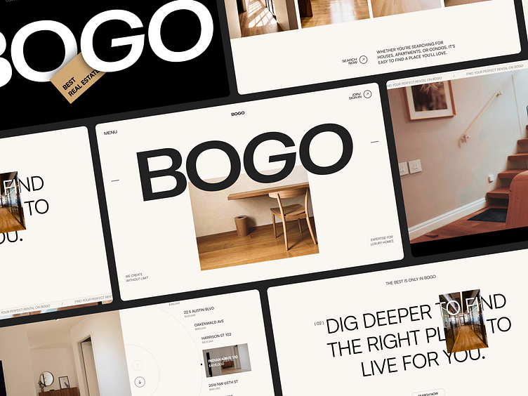 BOGO - Modern Real Estate Landing Page by Fardika for Korsa on Dribbble