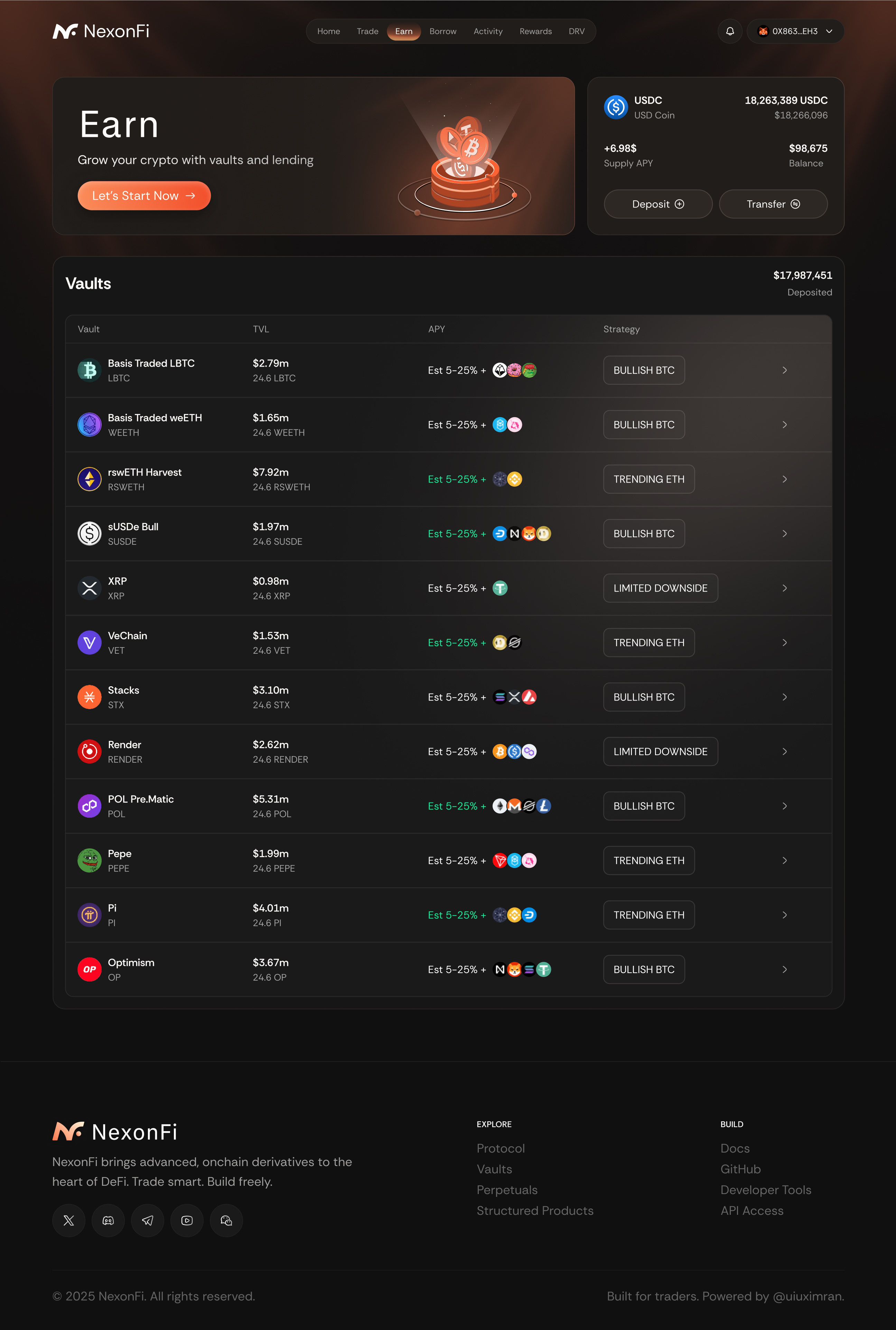 Earn Page - Crypto Vault & Lending Dashboard by Imran Hossen on Dribbble