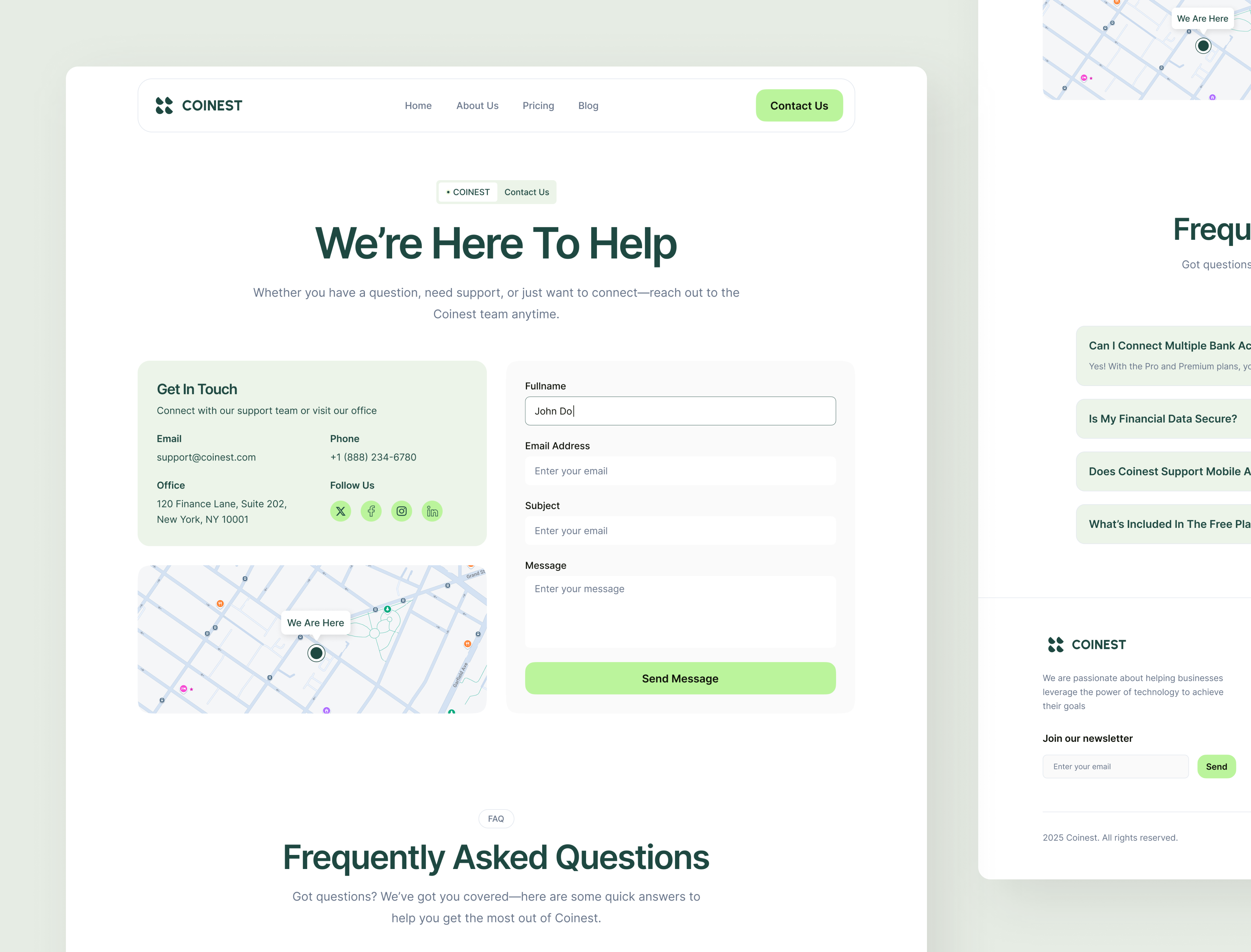 Coinest Blog Details & Contact Page - Finance Management Saas by Ahmad S. Afandi for Peterdraw ...