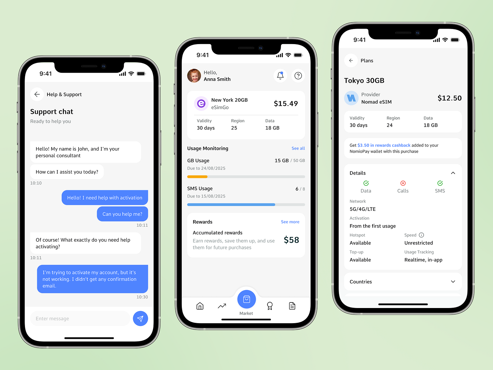 Global eSIM management app by Creava on Dribbble