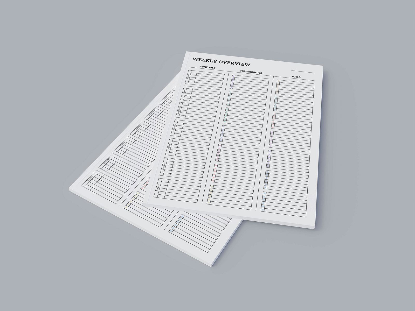 Weekly Overview Template By Shima Rani On Dribbble