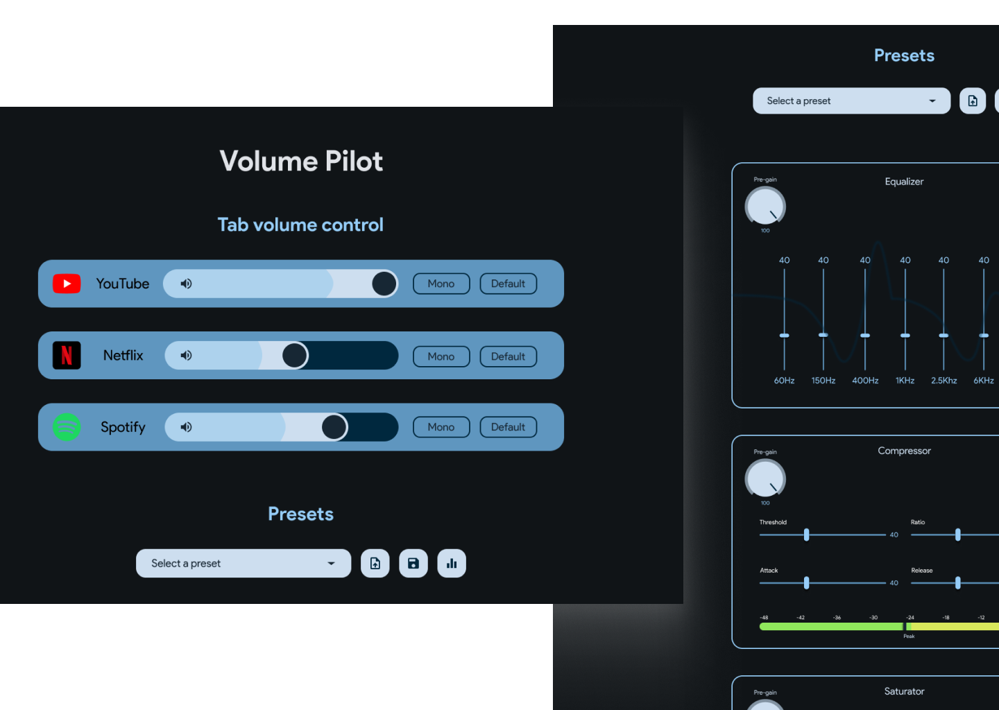 Volume Pilot - Tab volume equalizer by Daivik Trivedi on Dribbble