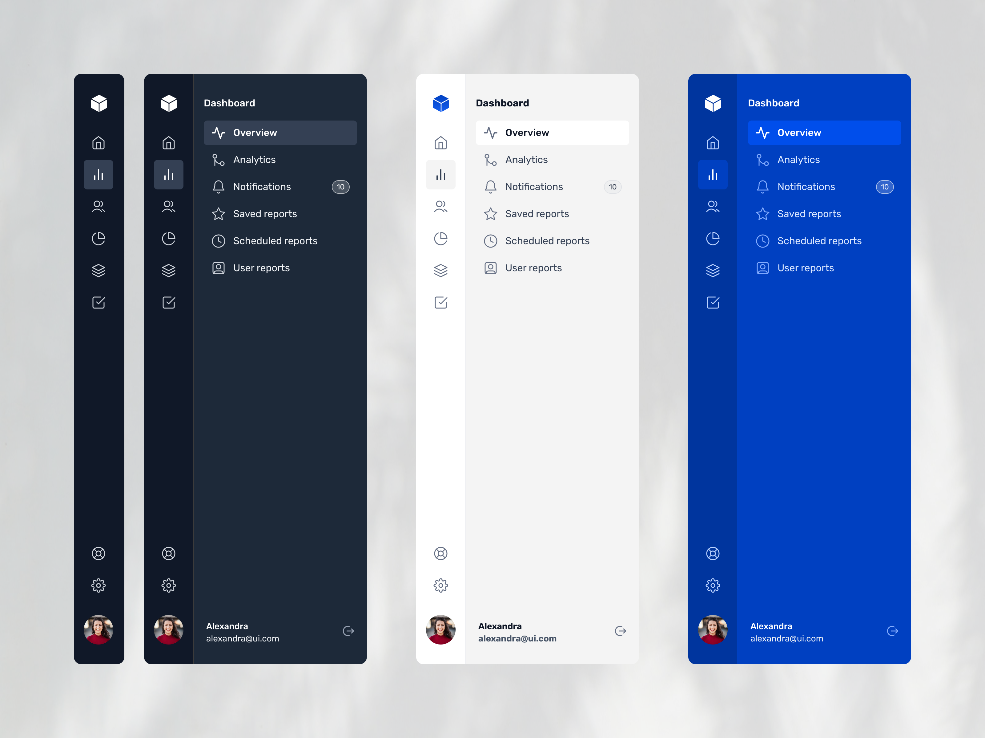 📊 Dashboard Navigation UI – Light, Dark & Accent Modes by Faris on Dribbble