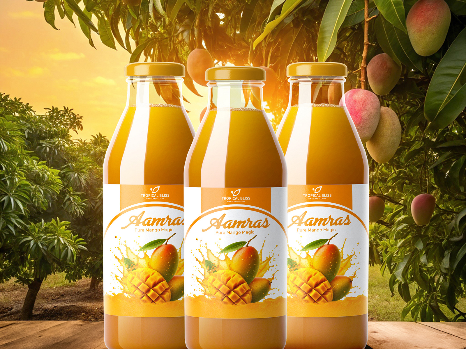 Mango Bottle Label Design by Muhammad Akash on Dribbble