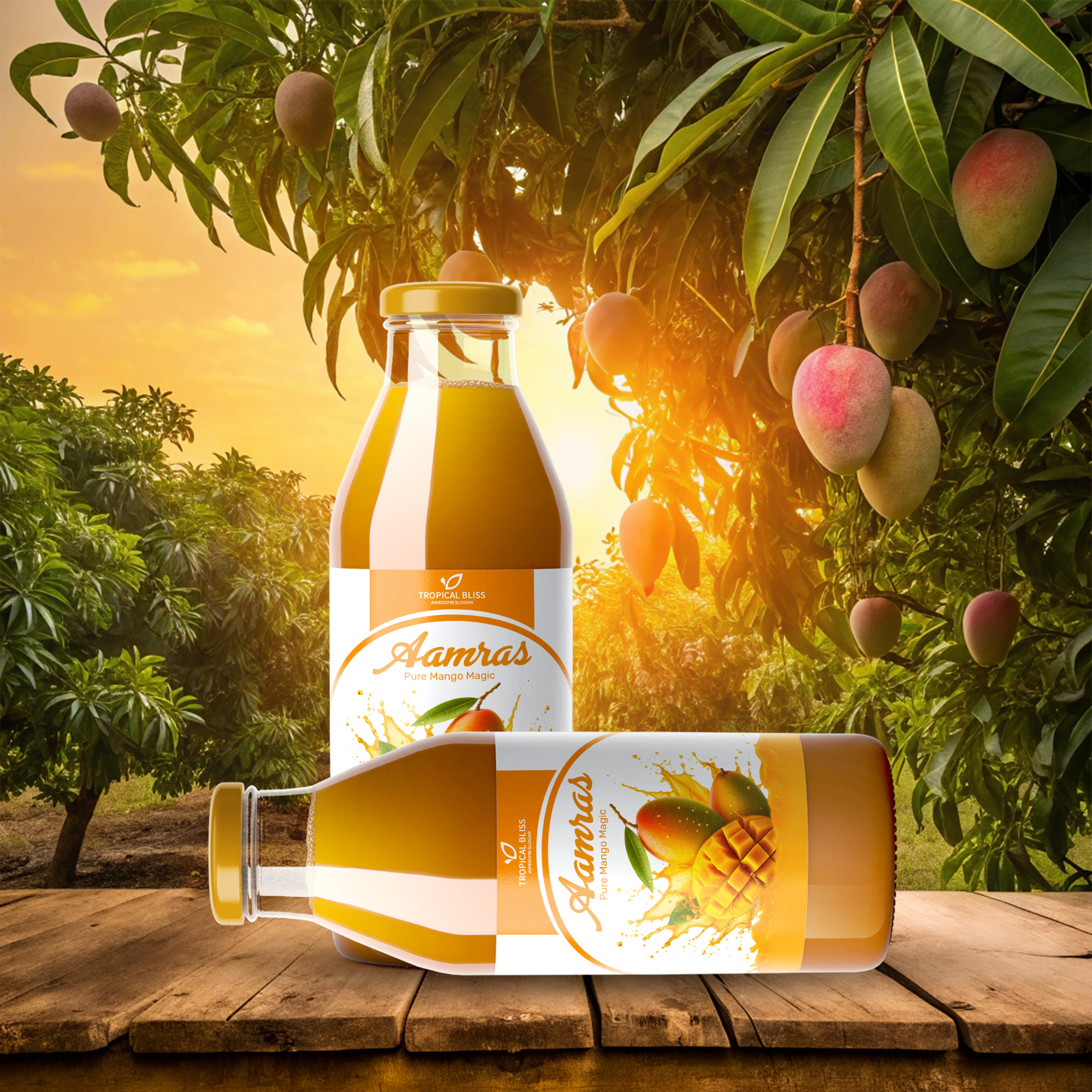 Mango Bottle Label Design by Muhammad Akash on Dribbble