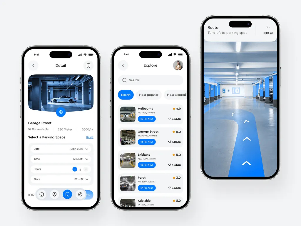 ParkMobile App - Minimal UI | AI by Arafat UIUX on Dribbble
