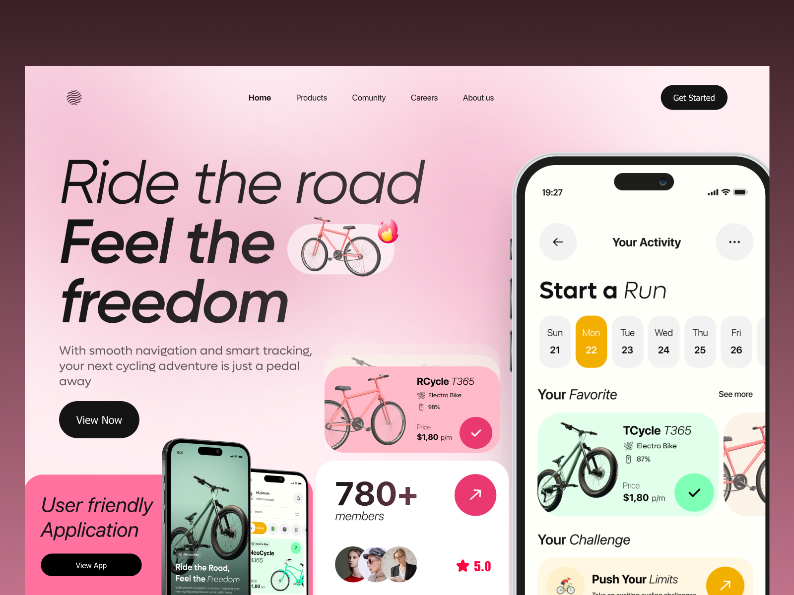 Bike rental web ui design by Roohi Koohi on Dribbble