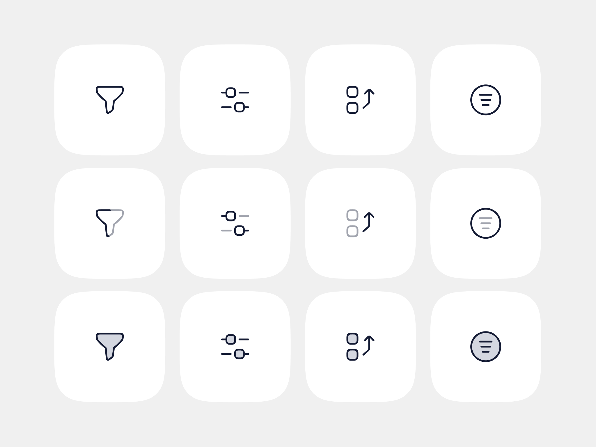 Filter sorting icons | 10K+ figma icon library. by Hugeicons on Dribbble