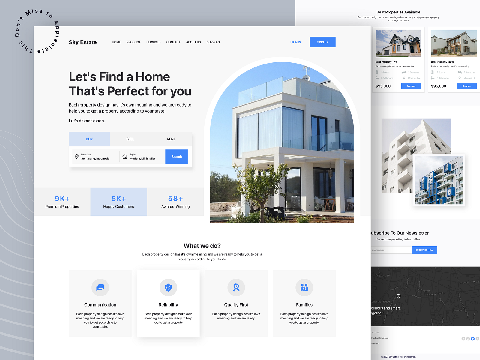 Sky Real Estate Landing Page by Bacancy on Dribbble