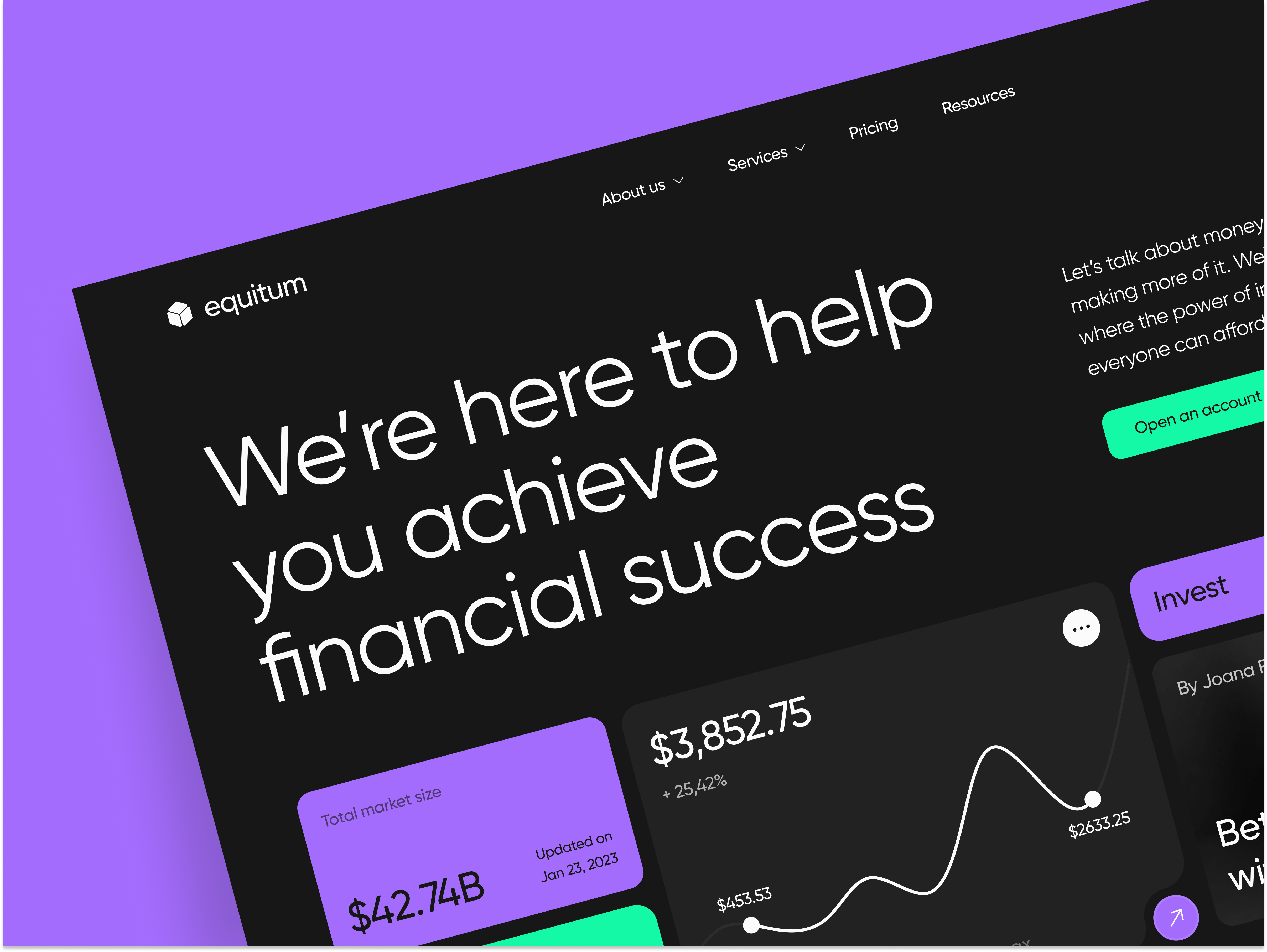 Equitum - Finance Web Design by Arounda UI/UX for Arounda on Dribbble