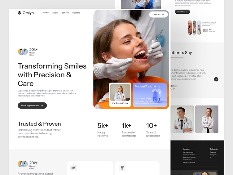 Oralyn - Dental Healthcare Landing Page Design by Saiful Ahmed on Dribbble