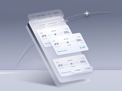 Flight search mobile app interface by Raj Baldania on Dribbble