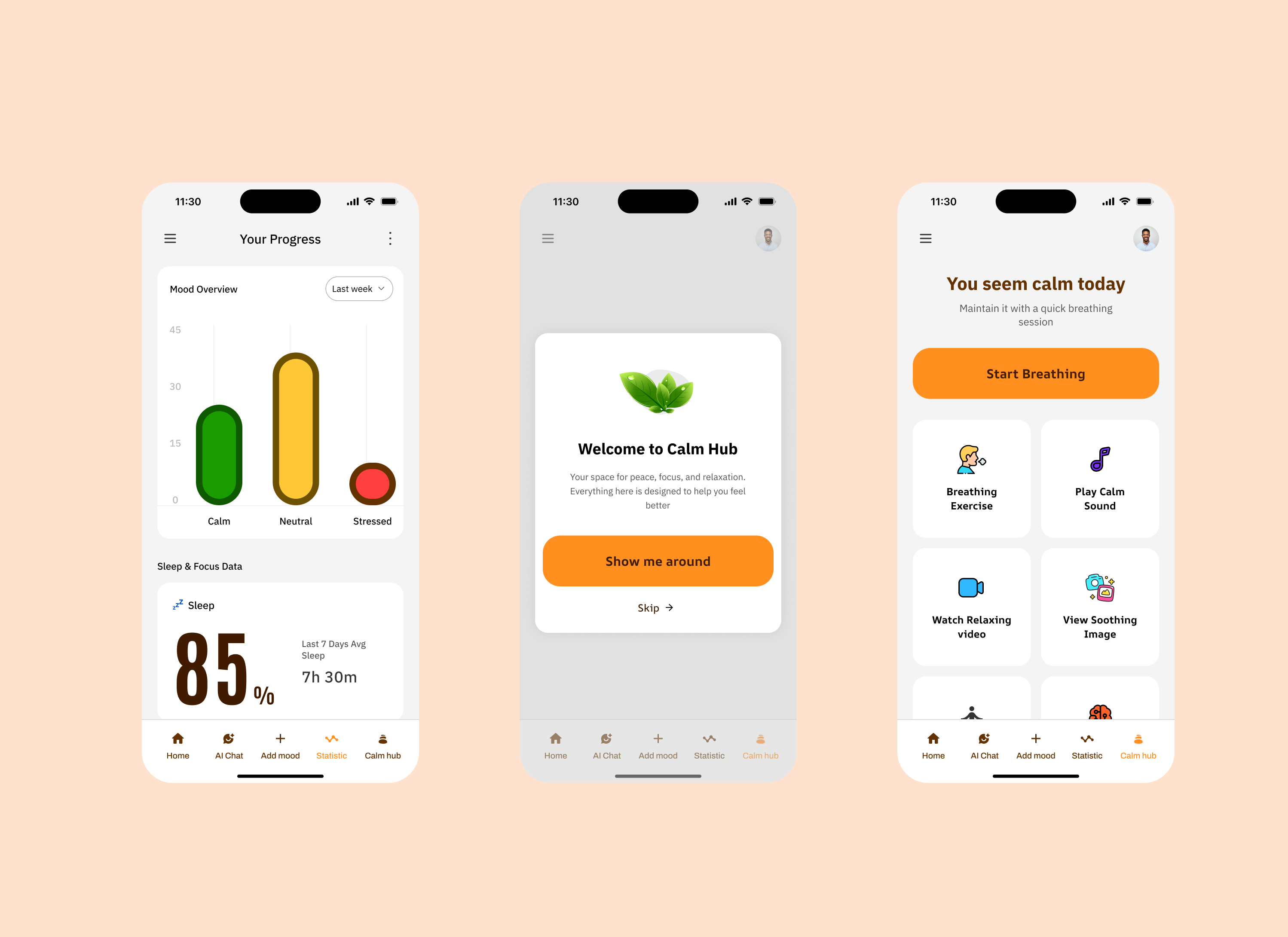 Calm Hub: UI/UX for a Wellness App by Mohammad Emon on Dribbble