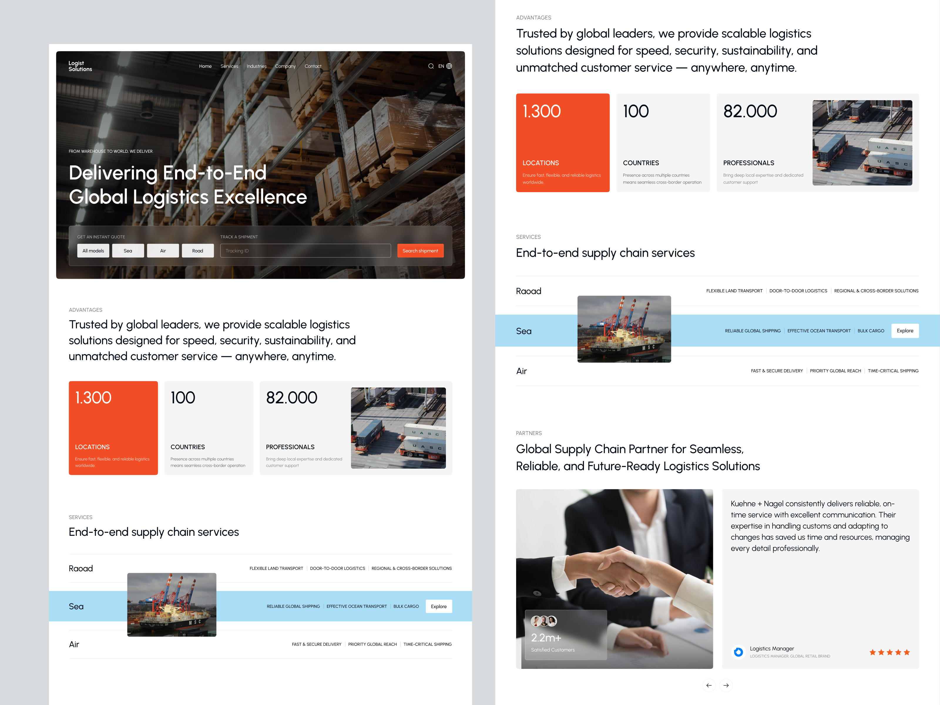 Web Design for Logistics Company by VALMAX on Dribbble