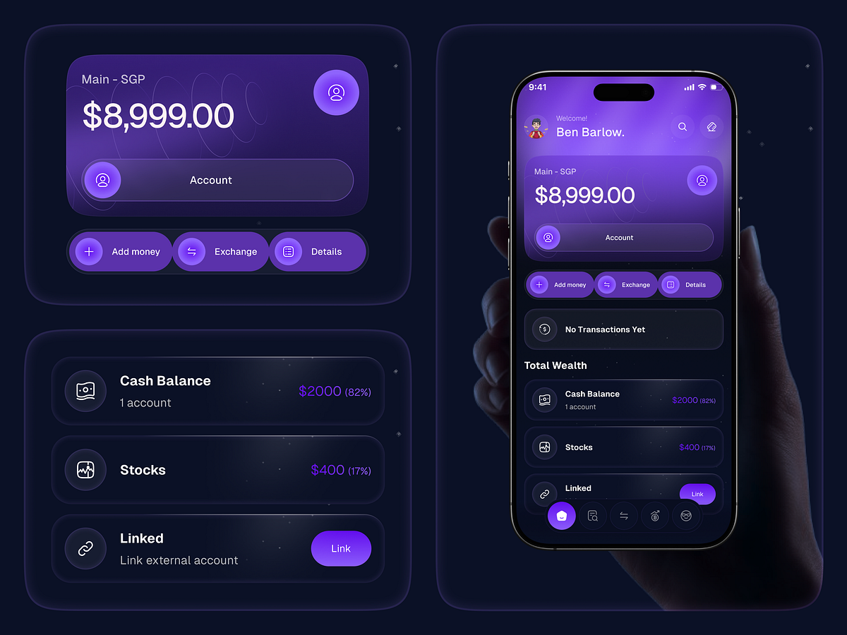 Finance mobile App UI by Fahim Faysal on Dribbble