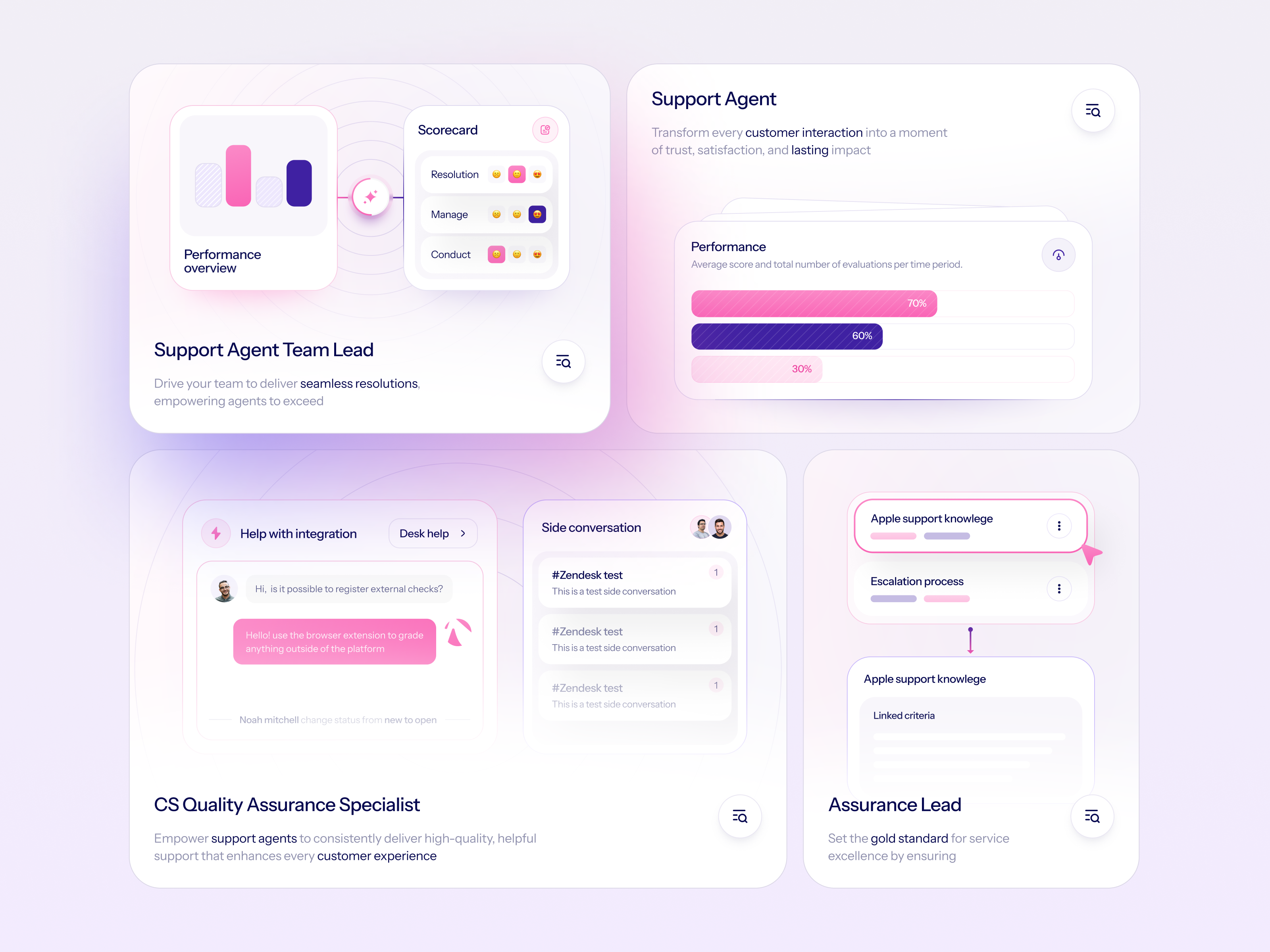 Bento card UI for Assist AI by Omotive on Dribbble