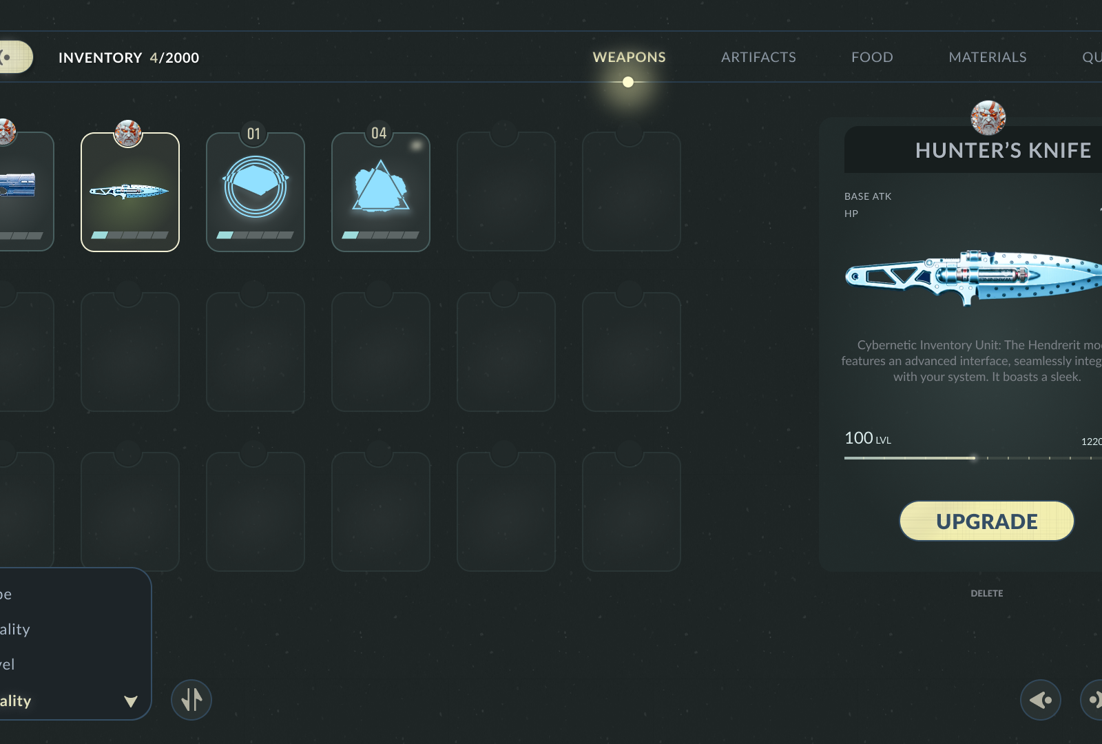 Inventory and upgrading item screens by Oleg on Dribbble