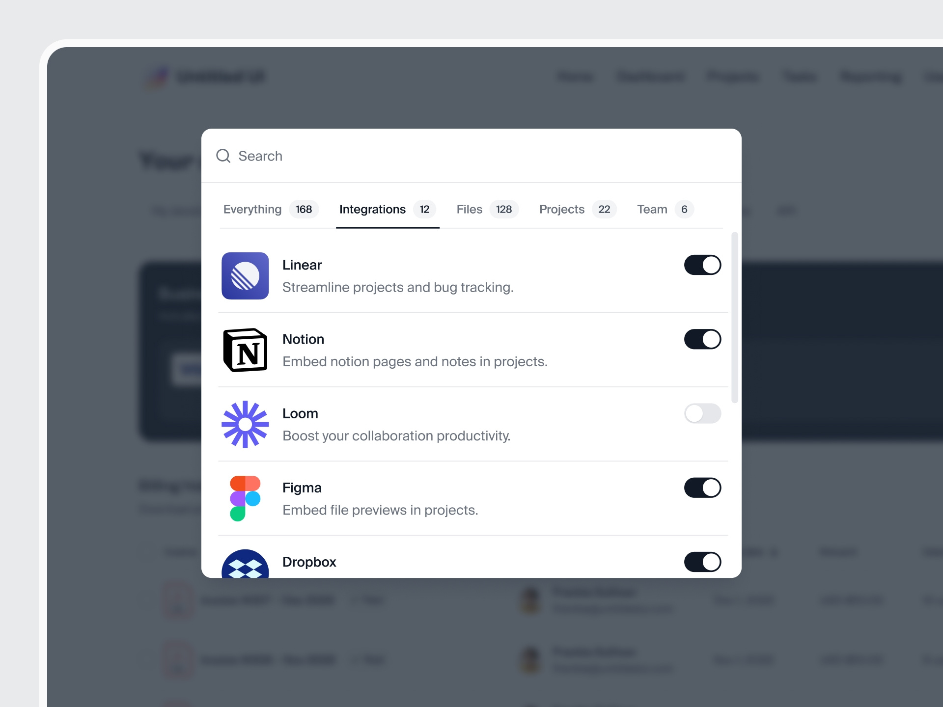 Command+K search menu — Untitled UI by Jordan Hughes® on Dribbble