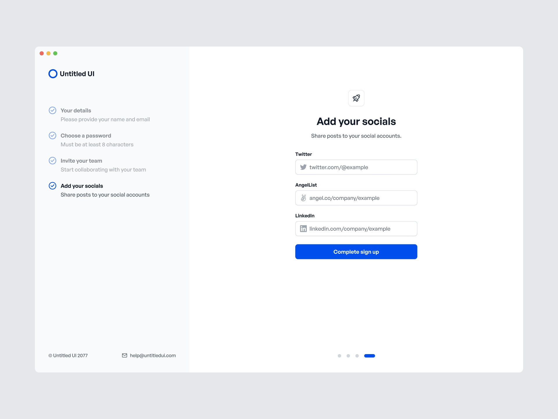 Minimal sign up user flow — Untitled UI by Jordan Hughes® on Dribbble