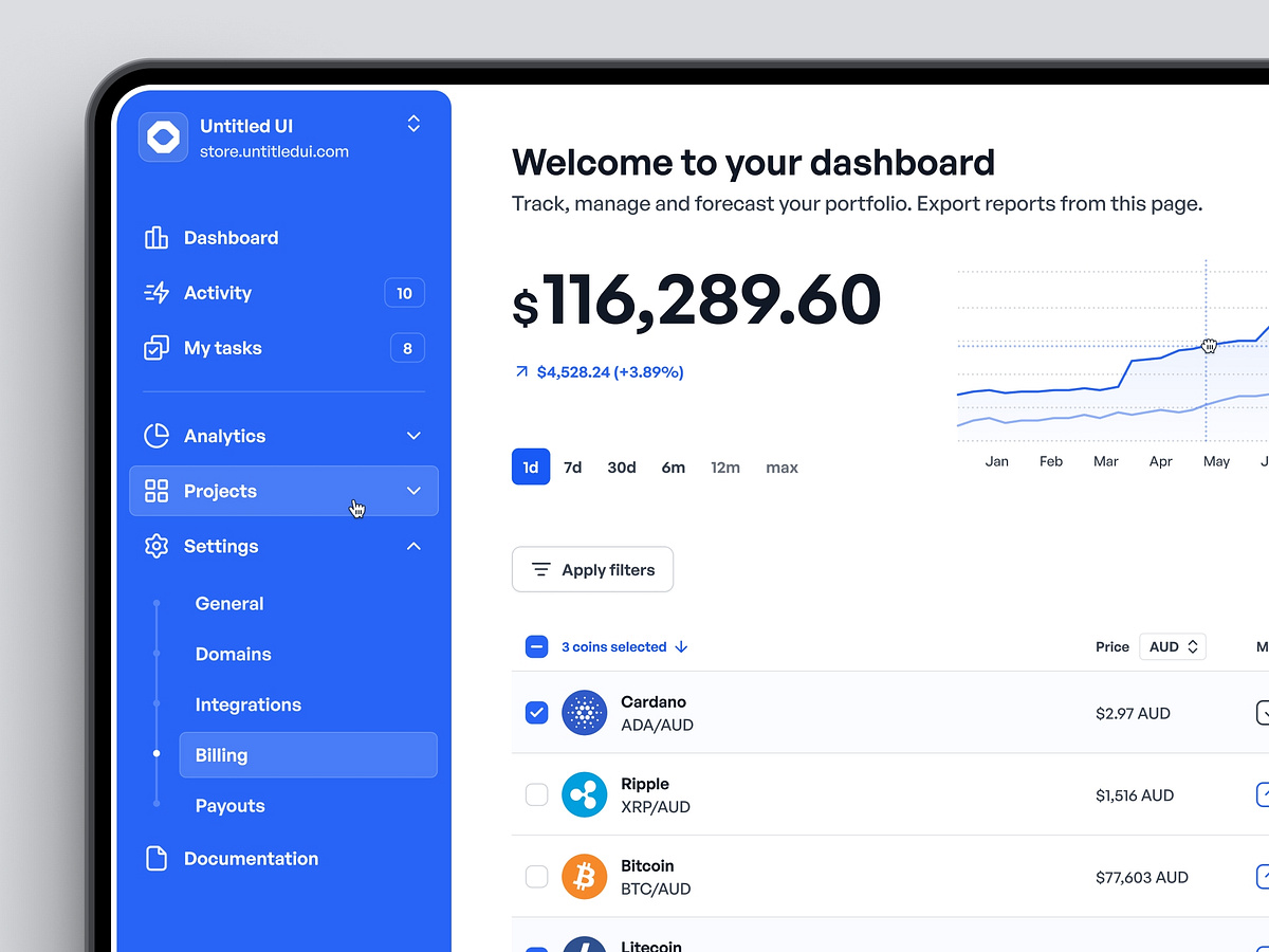 Sidebar navigation — Untitled UI by Jordan Hughes® on Dribbble