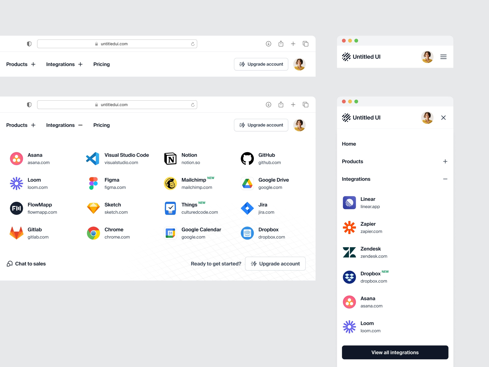Header navigation — Untitled UI by Jordan Hughes® on Dribbble