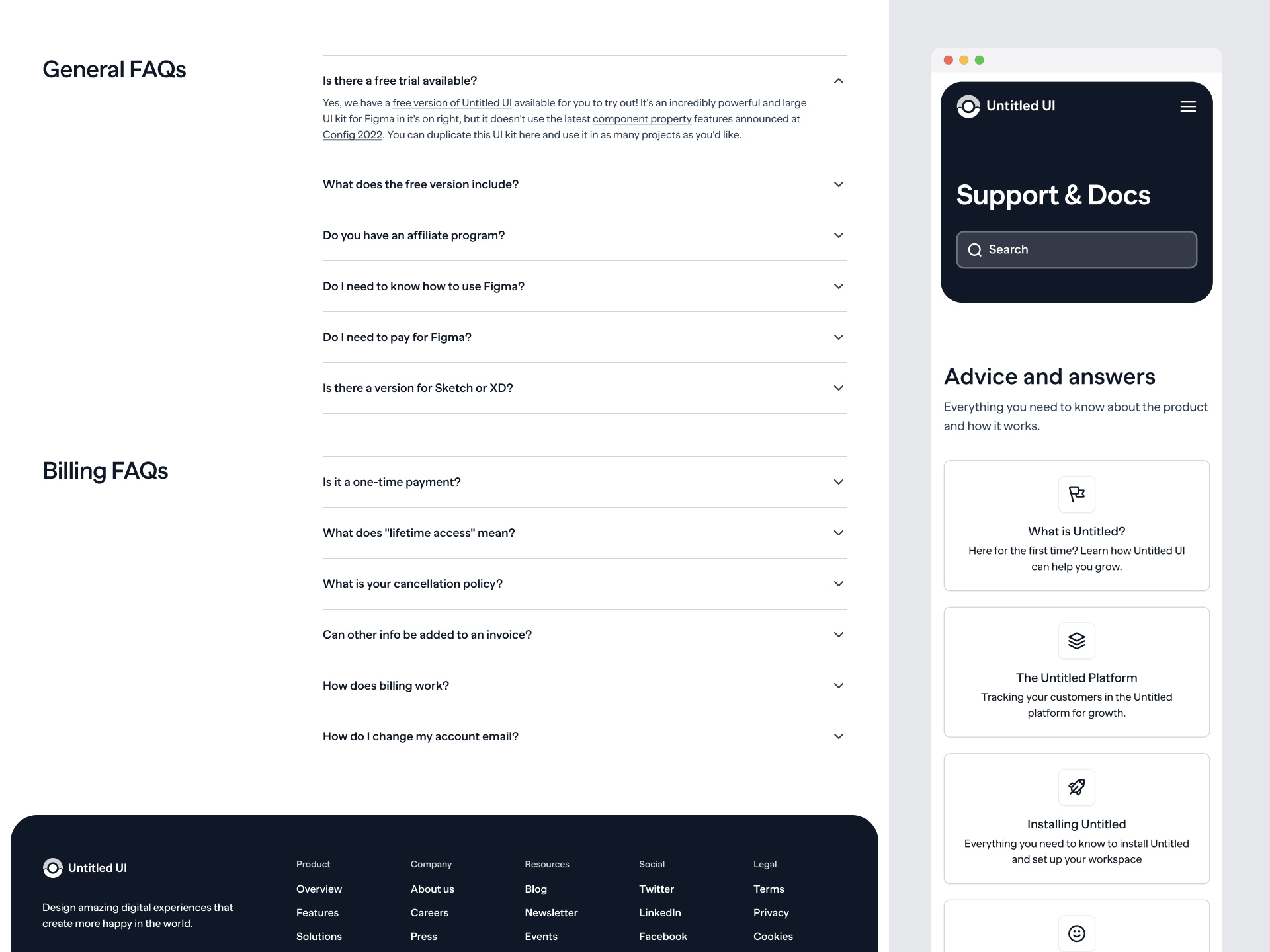Frequently Asked Questions (FAQs) — Untitled UI by Jordan Hughes® on ...
