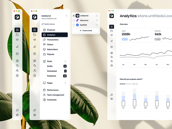 Dual-tier sidebar navigation — Untitled UI by Jordan Hughes® on Dribbble