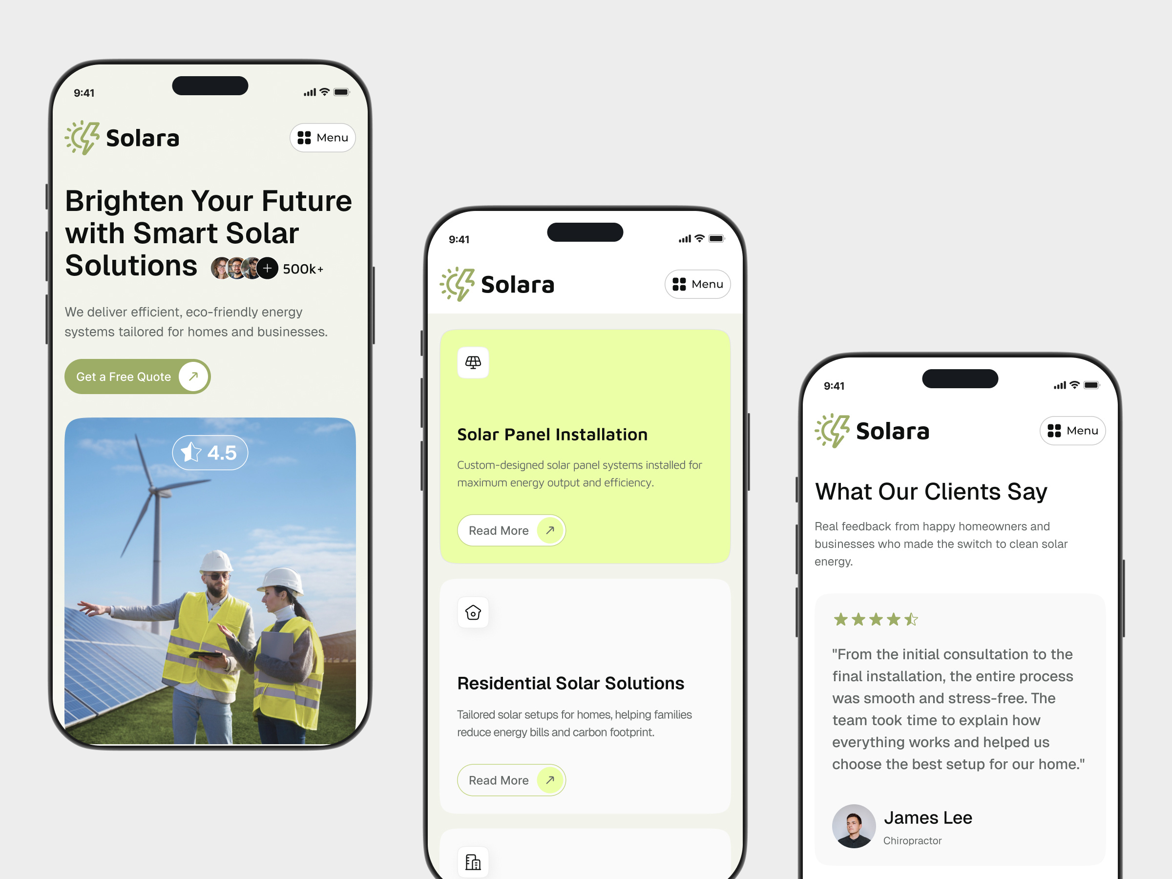 Solar Solutions – Mobile UI Design by Jidan ☾ on Dribbble