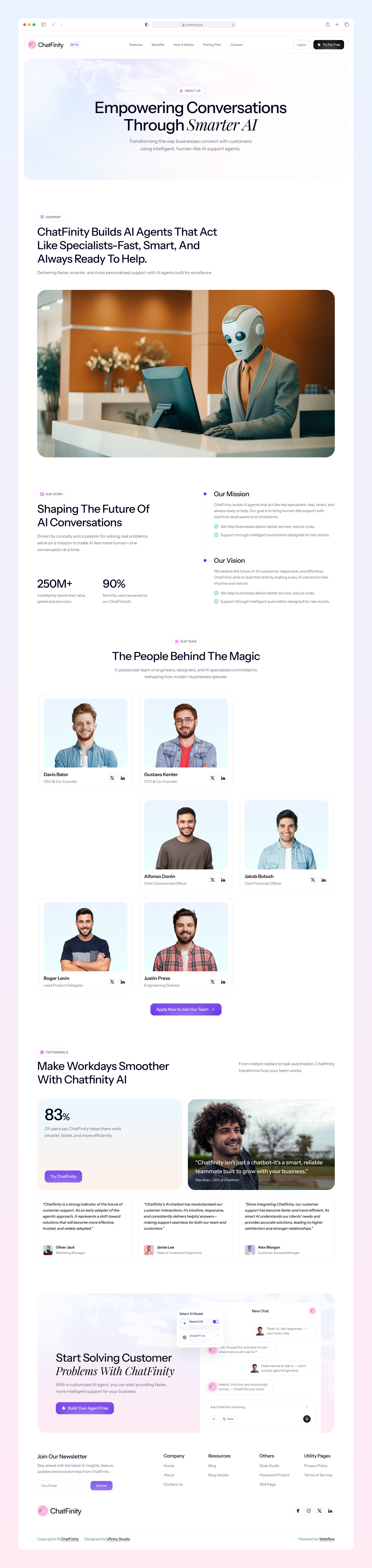 🤖 ChatFinity - About Us Page Design for SaaS Website by Tanvir Ahammed Tamim for Ufinity Studio ...