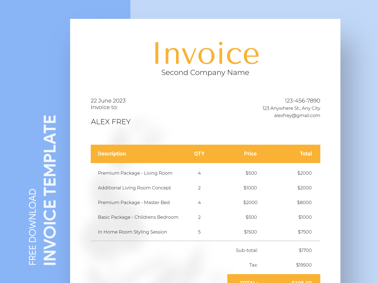 Personal Invoice Free Google Docs Template by Gdoc on Dribbble