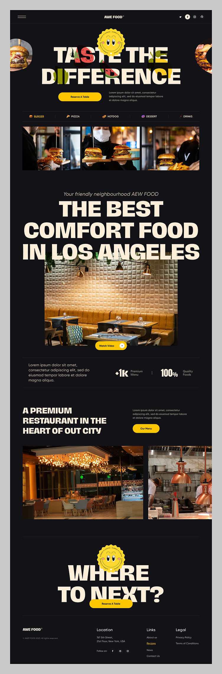 Awe Food - Restaurant Website Design by Awe Design Studio on Dribbble
