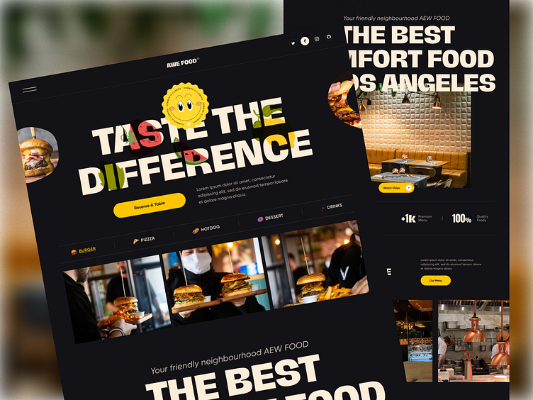 Awe Food - Restaurant Website Design by Awe Design Studio on Dribbble