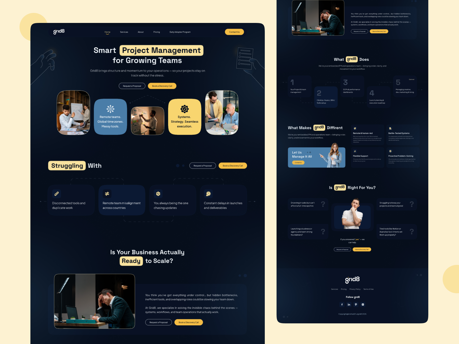Grid8 Landing Page Design by Kamrunnessa Nehad on Dribbble