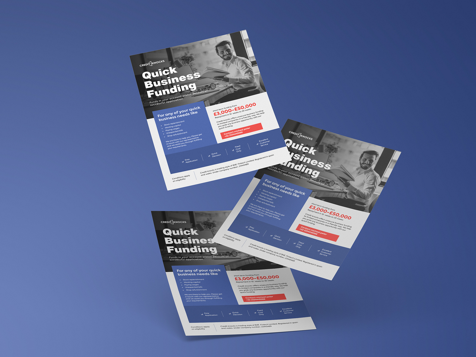 Quick Business Funding print ready flyer by Creative Vault on Dribbble