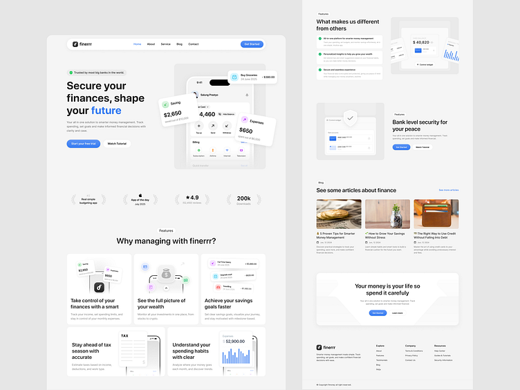 Finance landing page design by Salung Prastyo for Spark Pixel Design on ...