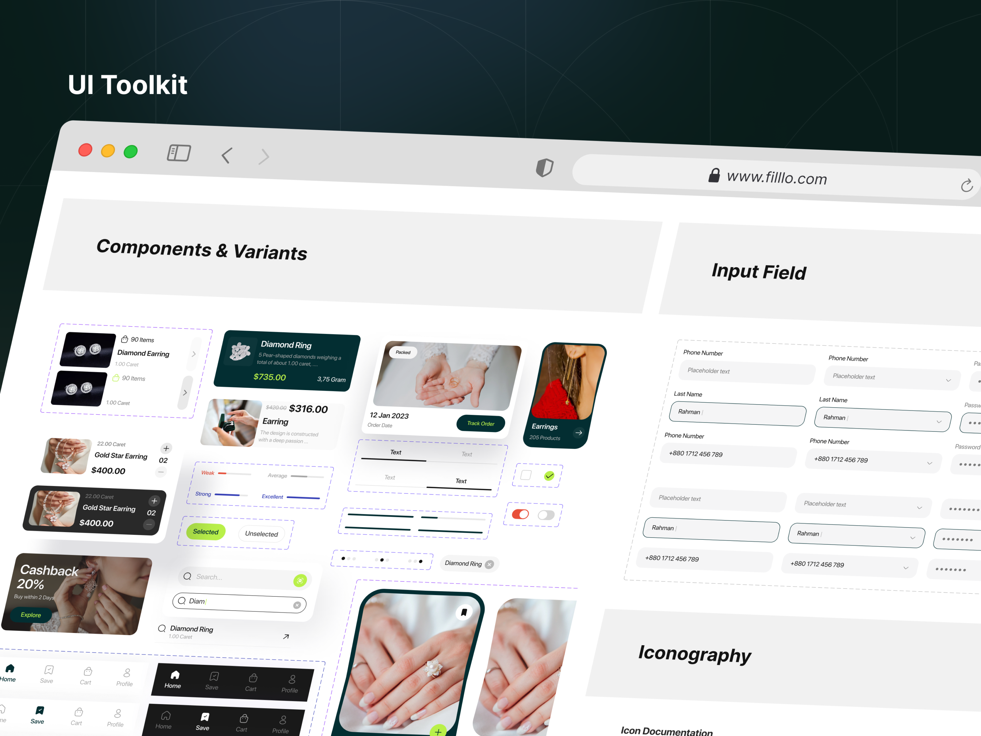 Jewellery Shop App UI Kit by Filllo Design Agency on Dribbble