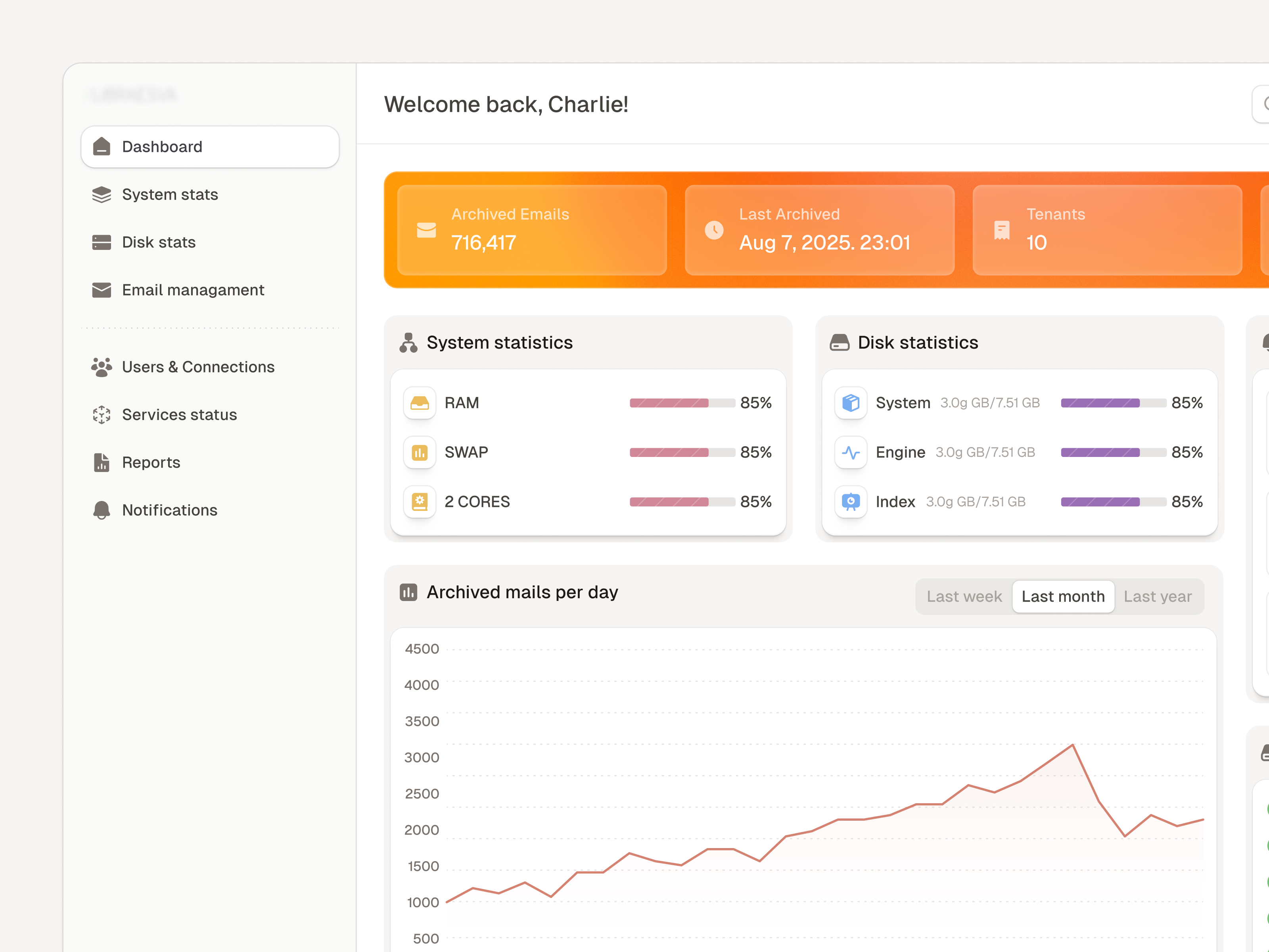 Email Archiving & System Monitoring Dashboard by Bagas Prayogo for ...