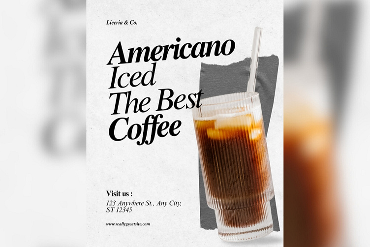 Minimal Iced Coffee Poster Design | Cafe Flyer & Menu Template by ...