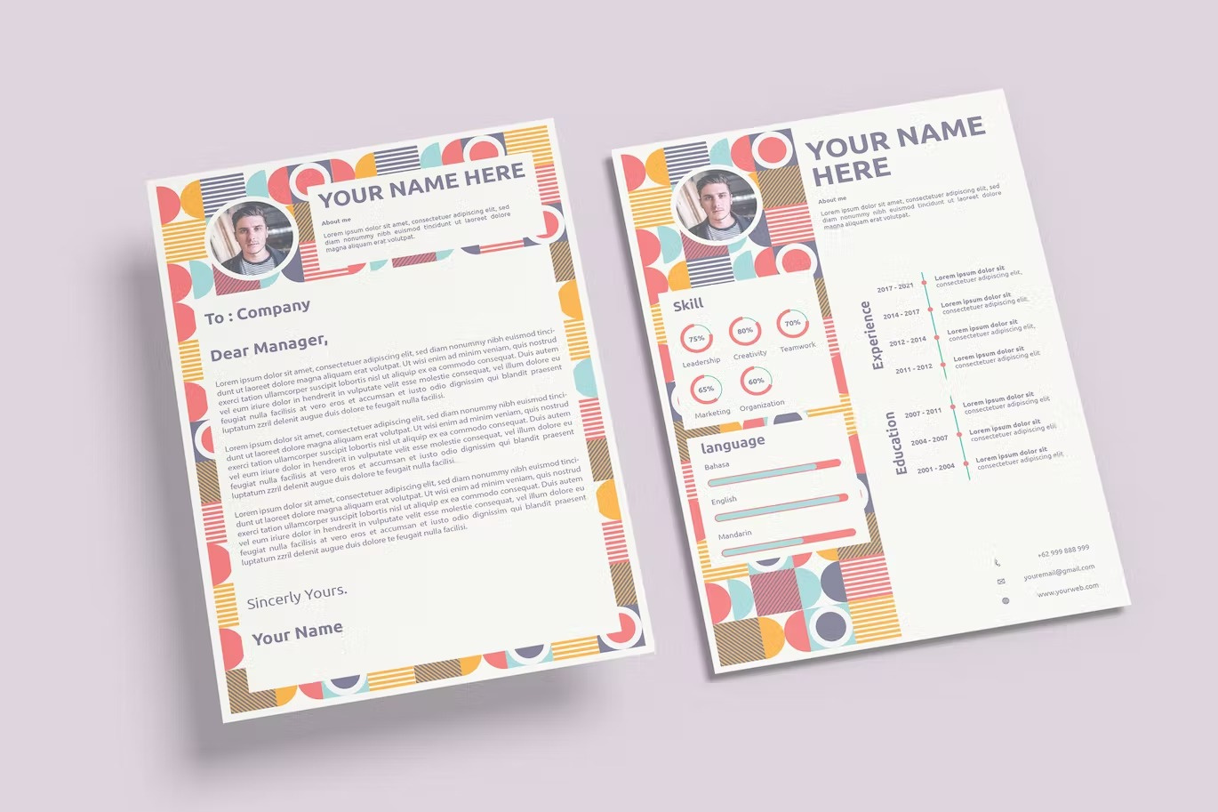 CV Resume Dotted Multicolor by Design My CV on Dribbble