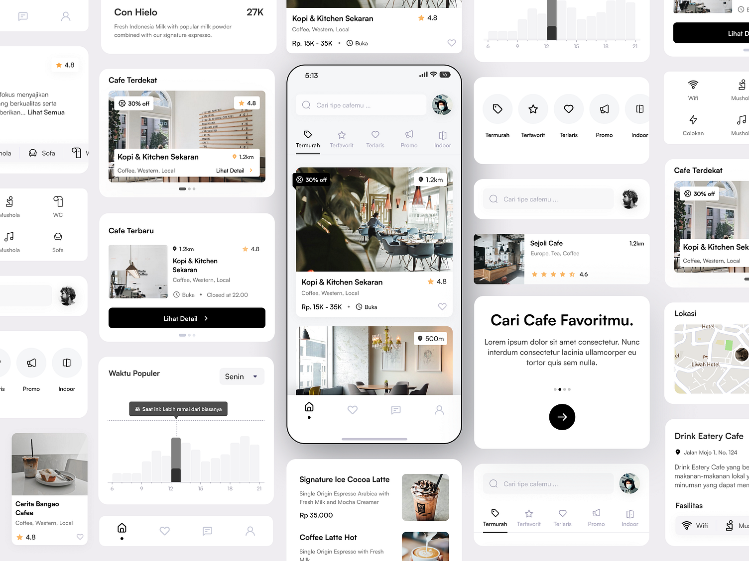 Cafe Finder App by Paperpillar on Dribbble