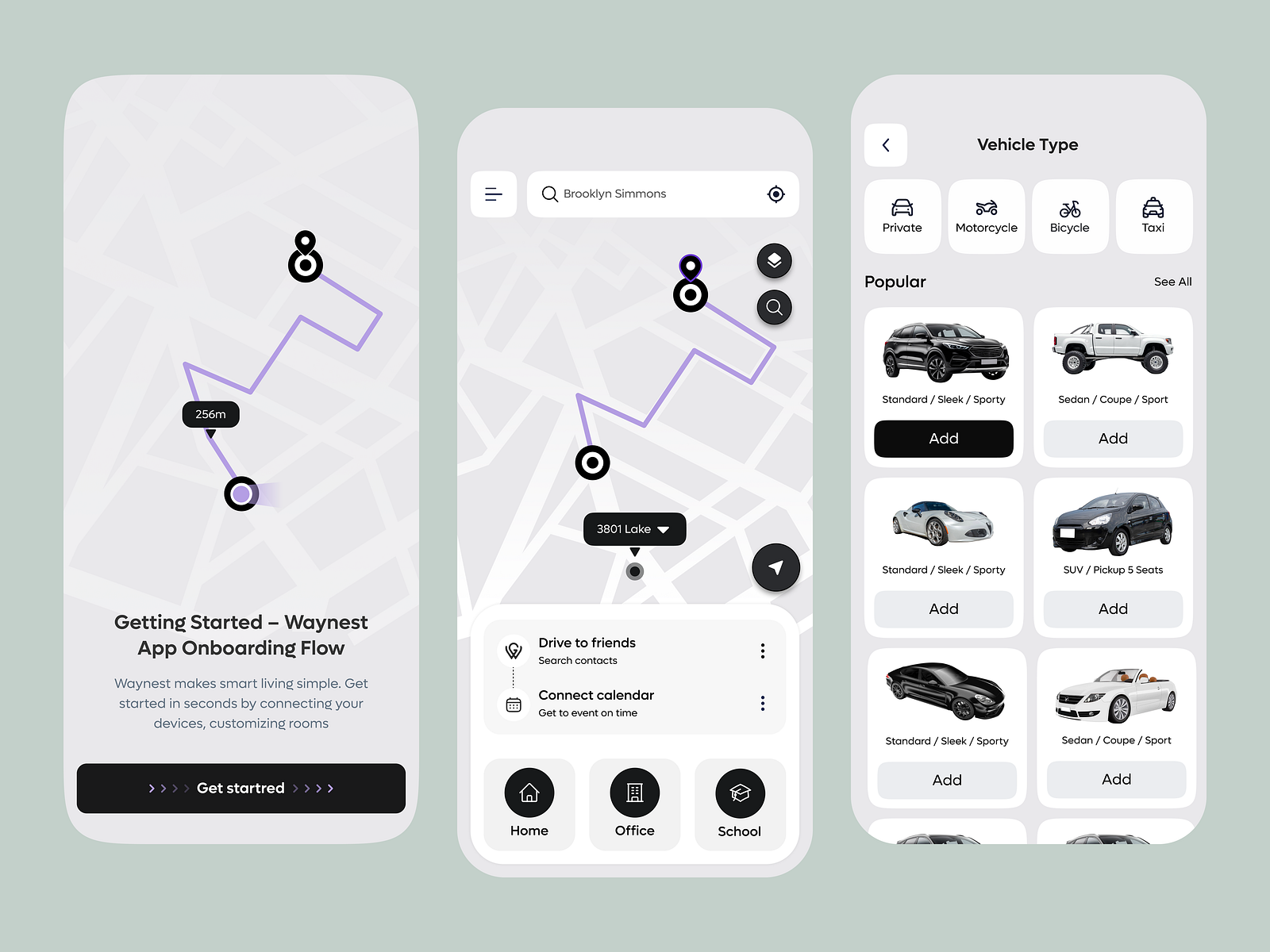 Waynest – Smart Vehicle & Navigation App UI by Jahid hasan 🔥 on Dribbble