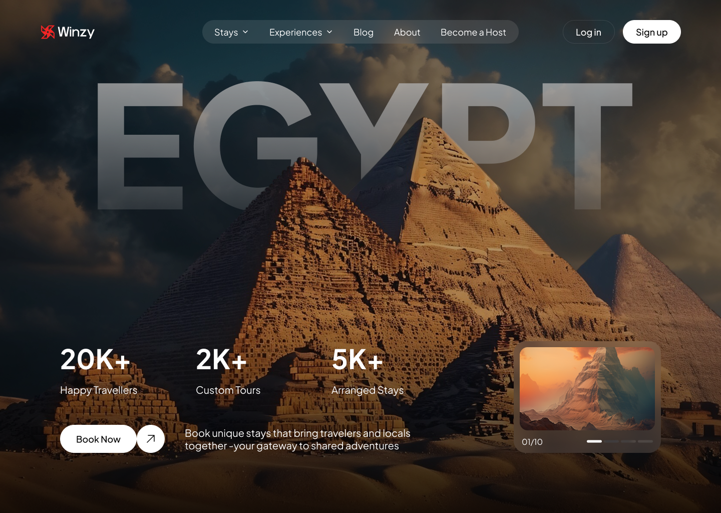 UI Wiki - Egyptian Pyramids Travel Booking Hero Section by UI Wiki ...
