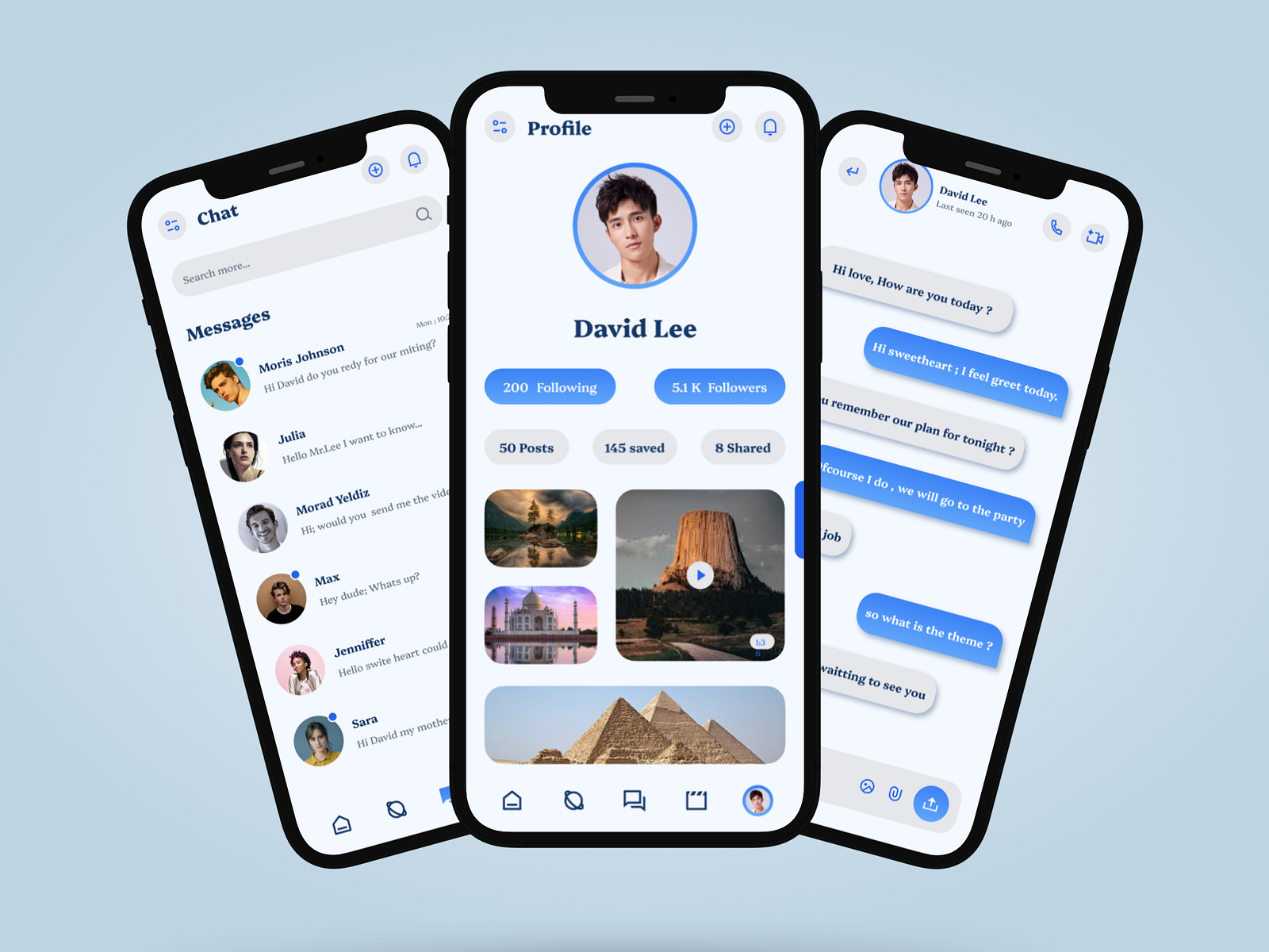 Social Media App – Light Mode (Part 2/2) by Zakieh Afsari on Dribbble