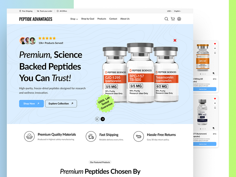 Peptide Ecommerce Website Design by Ali Haider on Dribbble