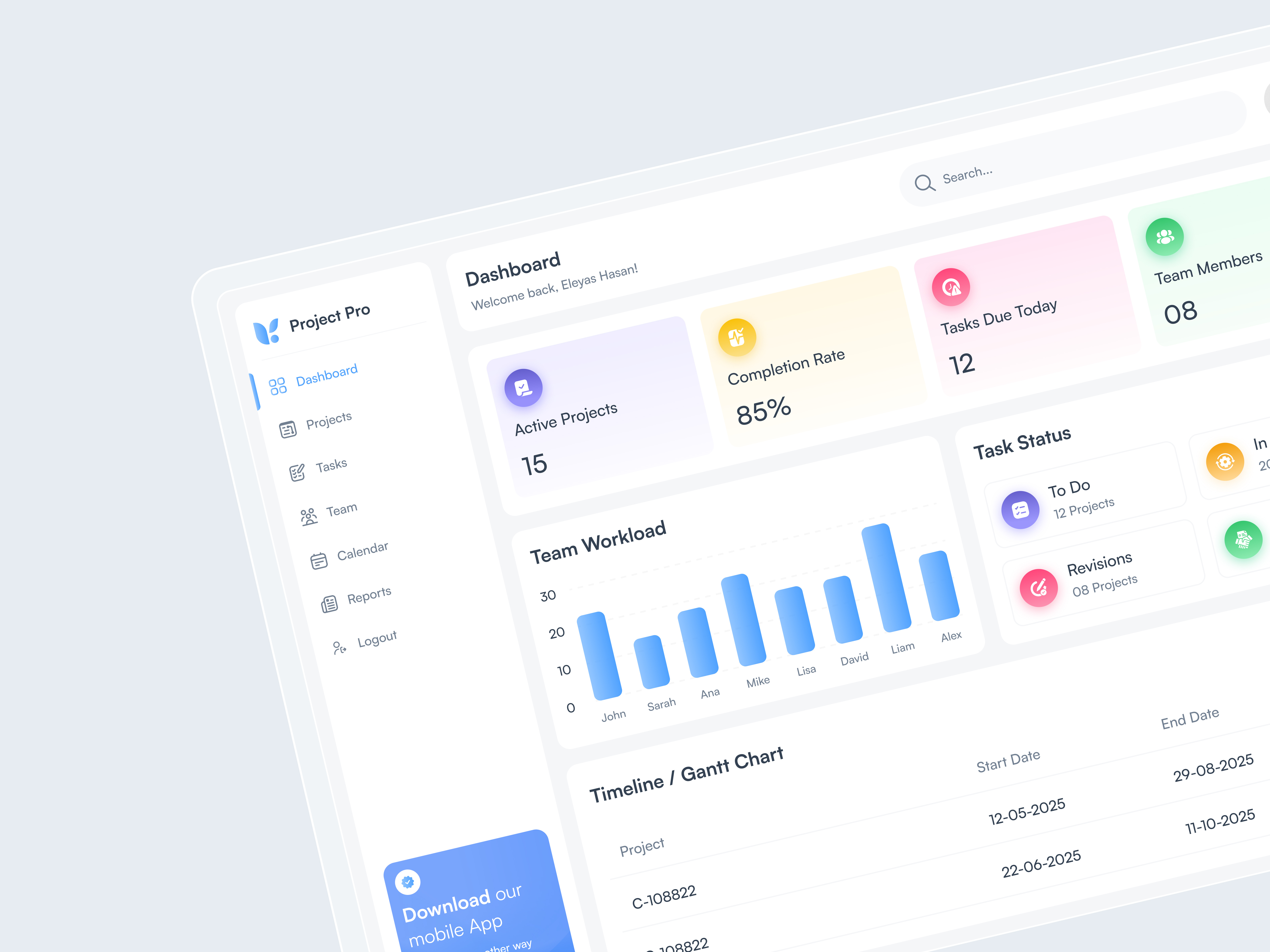 Project Management Dashboard Design by Design Nexus Agency on Dribbble