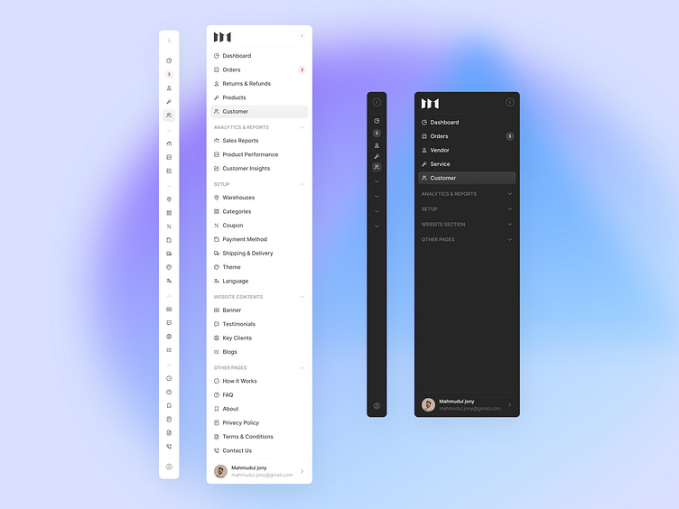Navigation Menu UI - E-commerce Management by Mahmudul on Dribbble
