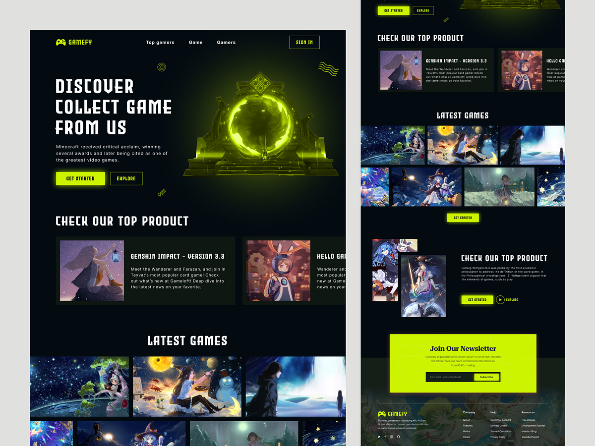 Gamefy: Gaming Website Landing Page by FalconThought for FalconThought ...