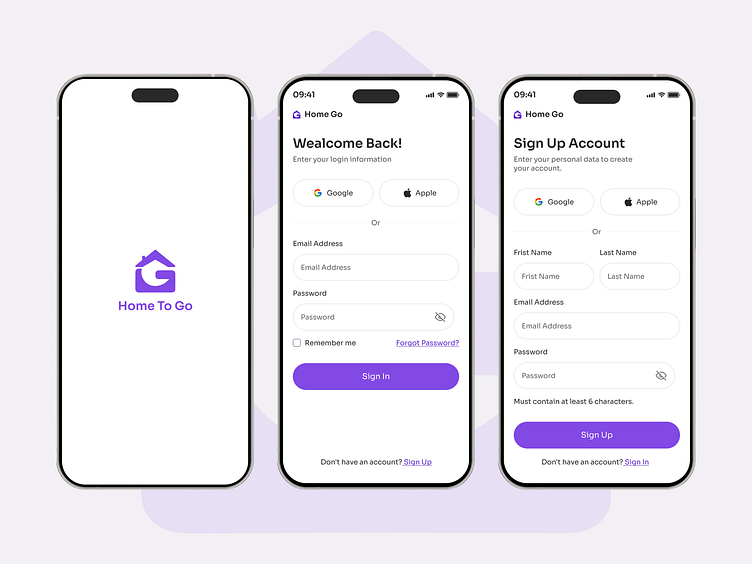 Sign In & Sign Up Screen UI/UX by Sourav Biswas on Dribbble
