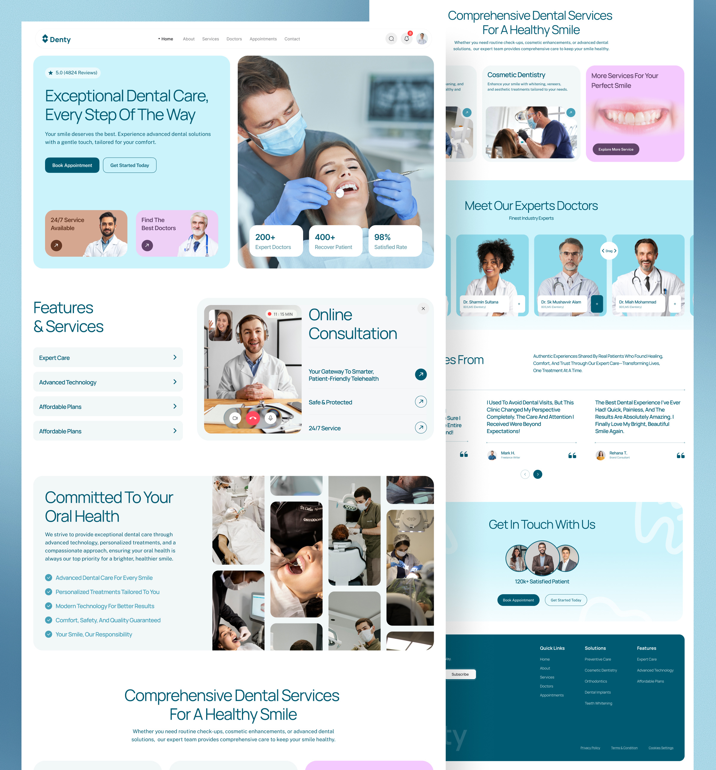 Denty • Modern Dental Clinic Website Design • HealthCare Website by ...